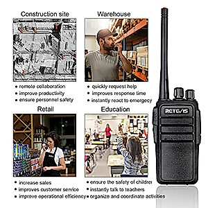 Retevis RT21 2 Way Radio Long Range, Walkie Talkies for Adults, Heavy Duty Rechargeable Two Way Radios with Six-Way Charger, for Manufacturing Education Government(6 Pack)
