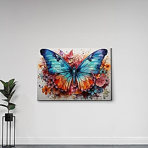 Abstract Painting Buy Canvas Wall Art, Butterfly Painting Art, Butterfly canvas, bedroom Butterfly wall art,Watercolor abstract Butterfly canvas painting