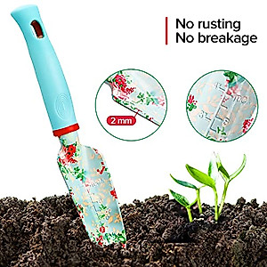 Gardening Tools Set WANCHI 11 Piece Heavy Duty Floral Garden Tool Set Gardening Gifts for Women Men Birthday Rust-Proof Aluminum Gardening Hand Tools Gardening Kit with Storage Tote Bag Organizer.