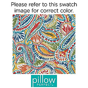 Pillow Perfect Paisley Indoor/Outdoor Split Back Chaise Lounge Cushion with Ties, Plush Fiber Fill, Weather, and Fade Resistant, 72.5" x 21", Blue/Multi Ummi,