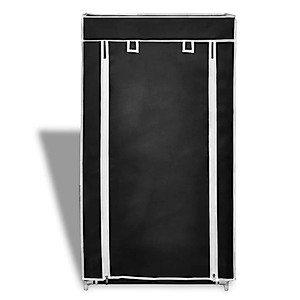 QJBSAVVA Fabric Shoe Cabinet with Cover 23" x 11" x 42" Black,Shoe Rack Organizer Closet Show Rack Shoe Bench Closet Shelf Suitable for doorways, Front Rooms, bedrooms