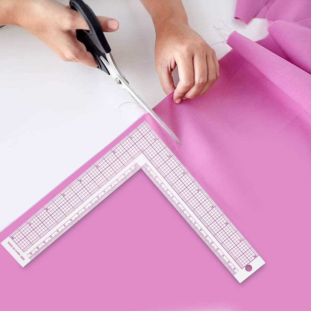 TOPINCN Plastic Sewing Ruler L Curve Ruler Sewing Measure Tailor Ruler Clear Sewing Ruler for Tailor Craft Tool Drawing Measuring Supplies (5808)