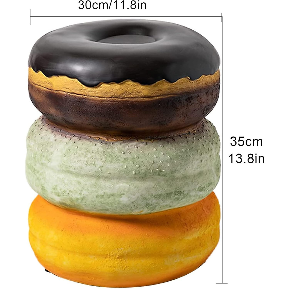 Tnfeeon Food Shoe Changing Stool, Simulated Food Stool Comfortable Retro for Home (Coffee Donut)