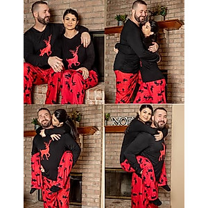 Ekouaer Matching Family Pajamas Set Mens Long Sleeve Loungwear Christmas Pj Sleepwear Sets(Men Black, Large)