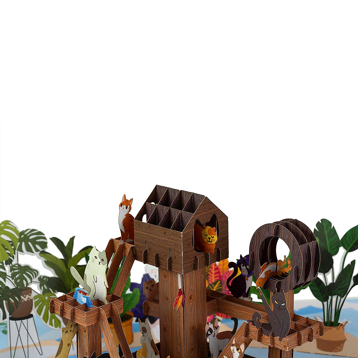 TRUANCE Pop Up Card Cats House Special Greeting Card For Mom Dad Daughter On Their Birthday With Blank Note