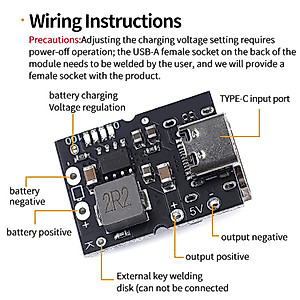 Teyleten Robot Type-C USB 5V 2A Boost Converter Step-Up Power Module Lithium Battery Charging Protection Board LED Display USB for DIY Charger (10PCS)