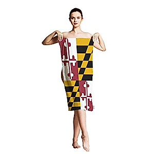 oFloral Maryland Flag Hand Towels Cotton Washcloths,American State Patriotic Flag Comfortable Super-Absorbent Soft Towels for Bathroom Beach Kitchen Spa Gym Yoga Face Towel 15X30 Inch