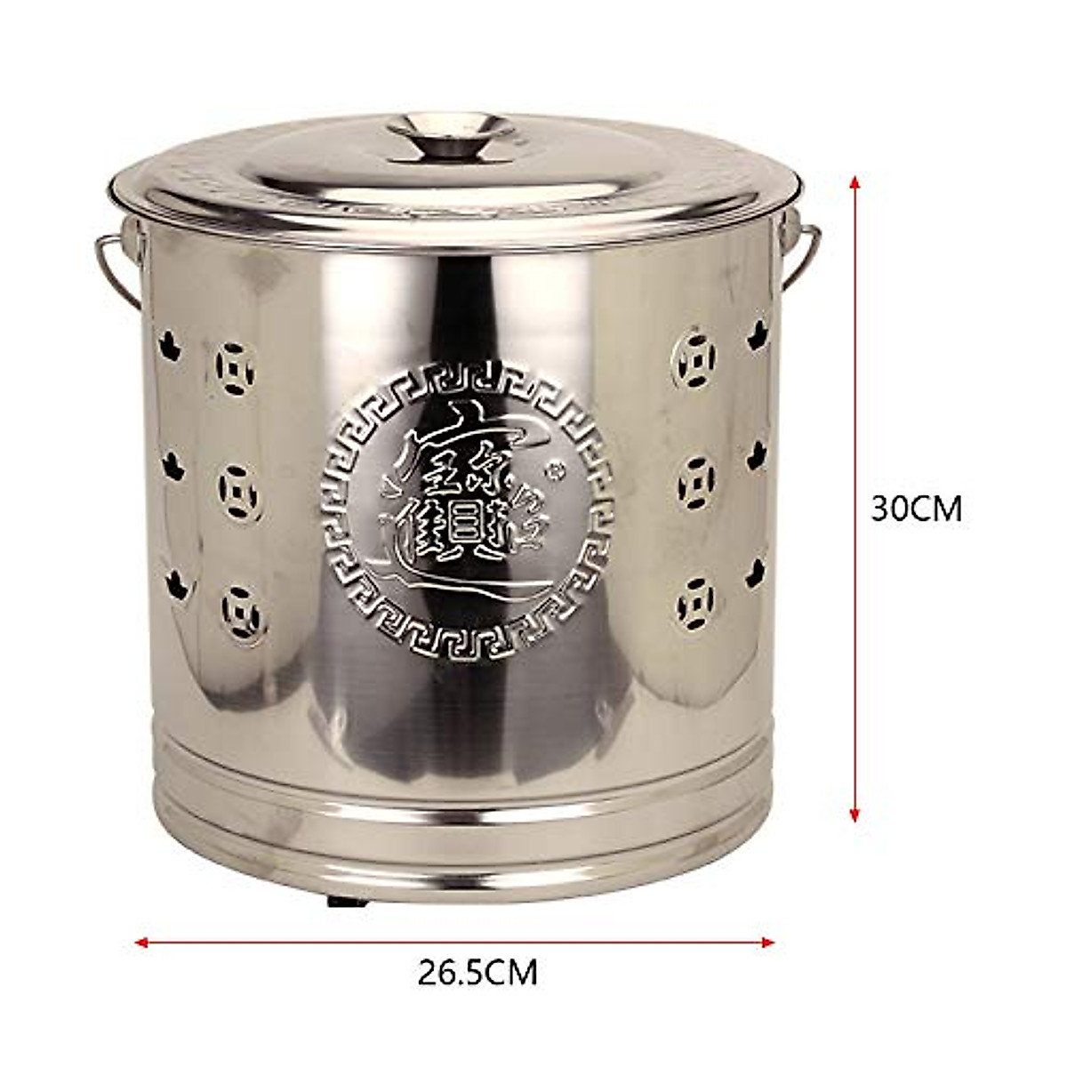 QILIN Mini Garden Incinerator, Small Stainless Steel Burner, for Wood, Leaves, Paper, Multiple Sizes, Gold/Silver/Red