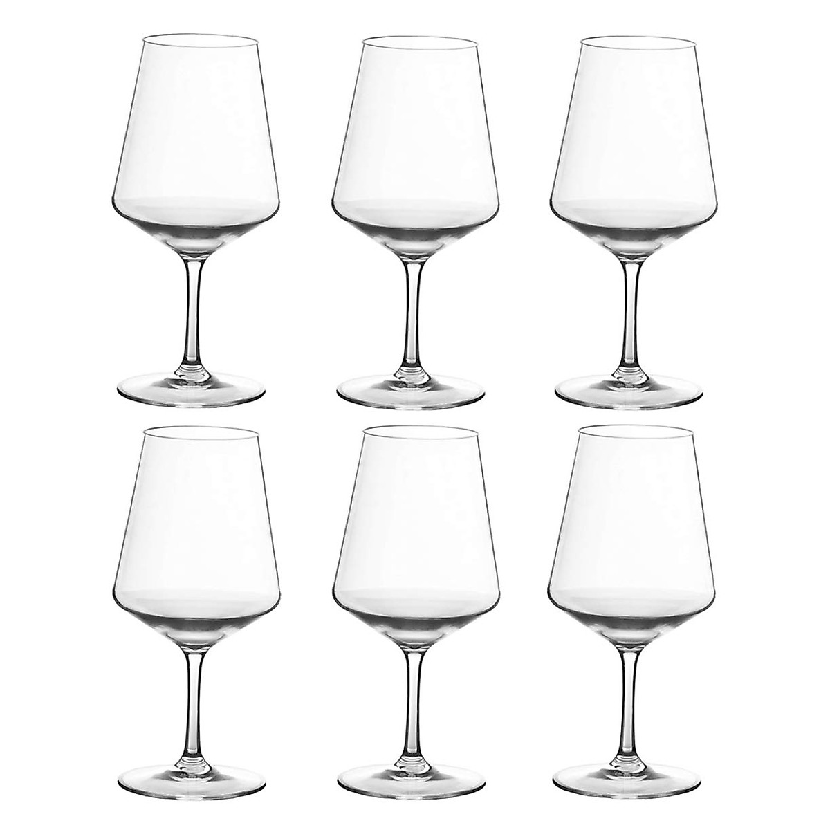 20-ounce Unbreakable Wine Glasses-Plastic Stem Wine Glasses, set of 6-All Purpose,Red or White Wine Glass,Dishwasher Safe,BPA Free
