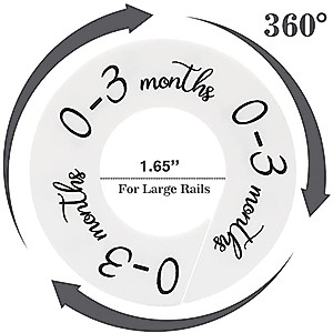 Baby Closet Dividers - Set of 10 from Newborn to Toddler and 2 Blanks with Colored Box,Baby Size Divider Fits 1.65" Rod- [White Unisex]