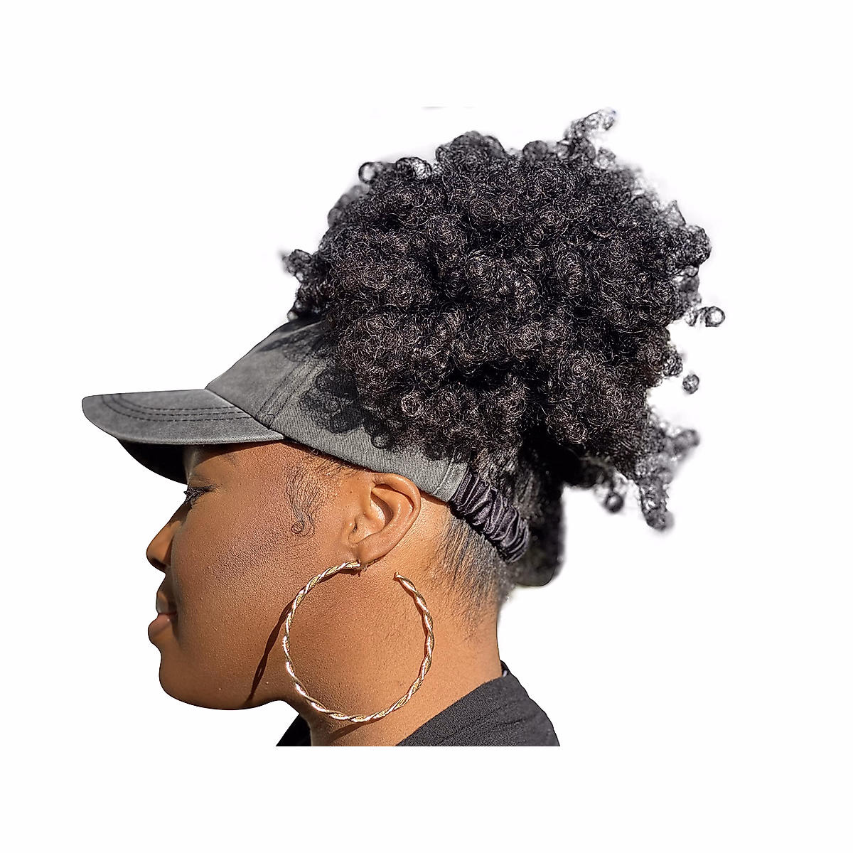 CurlCap Natural Hair Backless Cap – Satin Lined Baseball Hat for Women (Curls are Crowns)