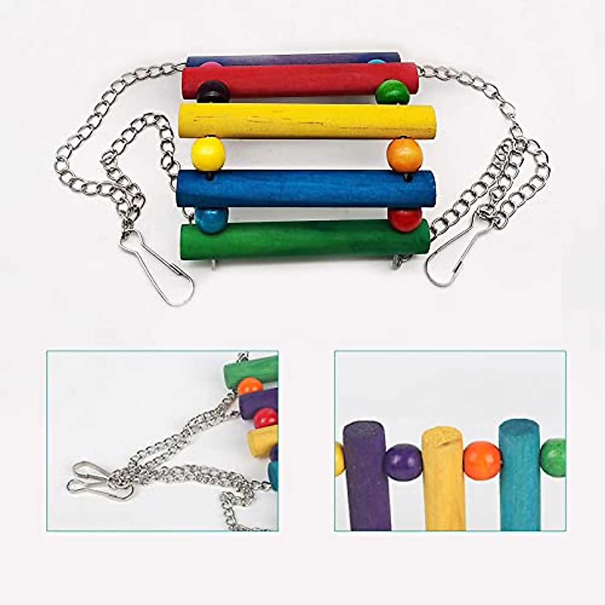 Hamiledyi Hamster Climbing Bridge, Small Animal Ladder Hammock Swing Set Toys for Bird Guinea Pig Chinchilla