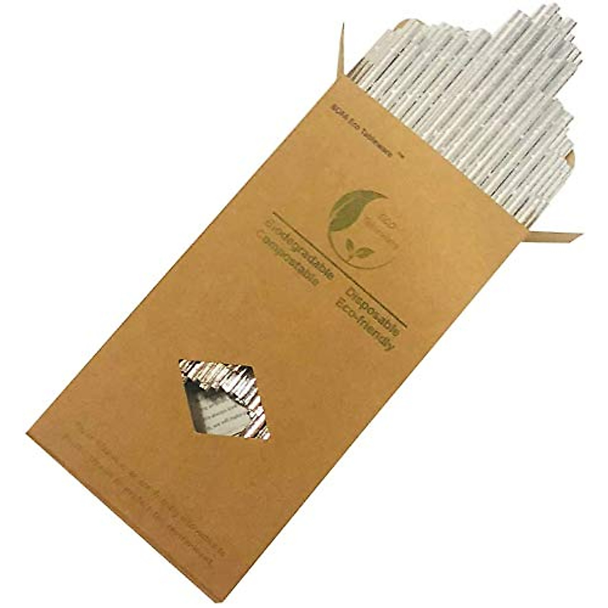 Solid Silver Metallic Party Paper Straws, Premium - Shining Biodegradable Straws For Juice, Birthday, Wedding.