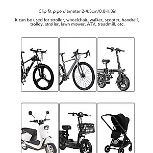 Stroller Cup Holder, Multifunction Water Bottle Holder with Large Caliber Designed, 360 Degrees Rotation Wheelchair Cup Holder, Portable Stroller Water Bottle Holder(Black Orange)