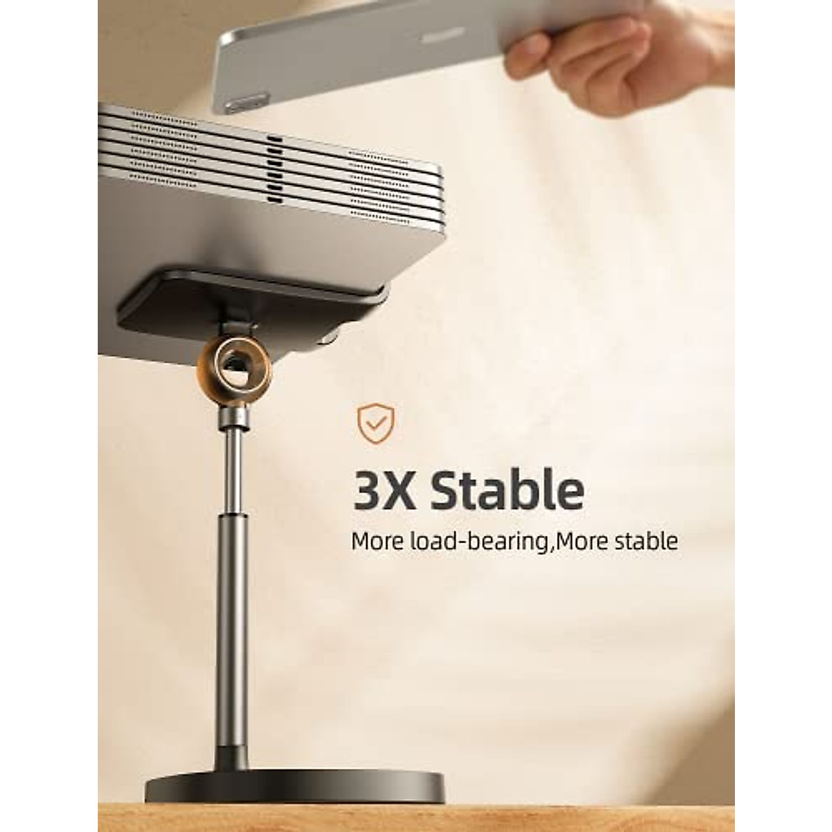 LISEN Cell Phone Stand, Adjustable Phone Stand for Desk, Thick Case Friendly Phone Holder Stand, Taller iPhone Stand Compatible with All Mobile Phone, iPhone 14, iPad, Tablet 4-10'' Desk Accessories