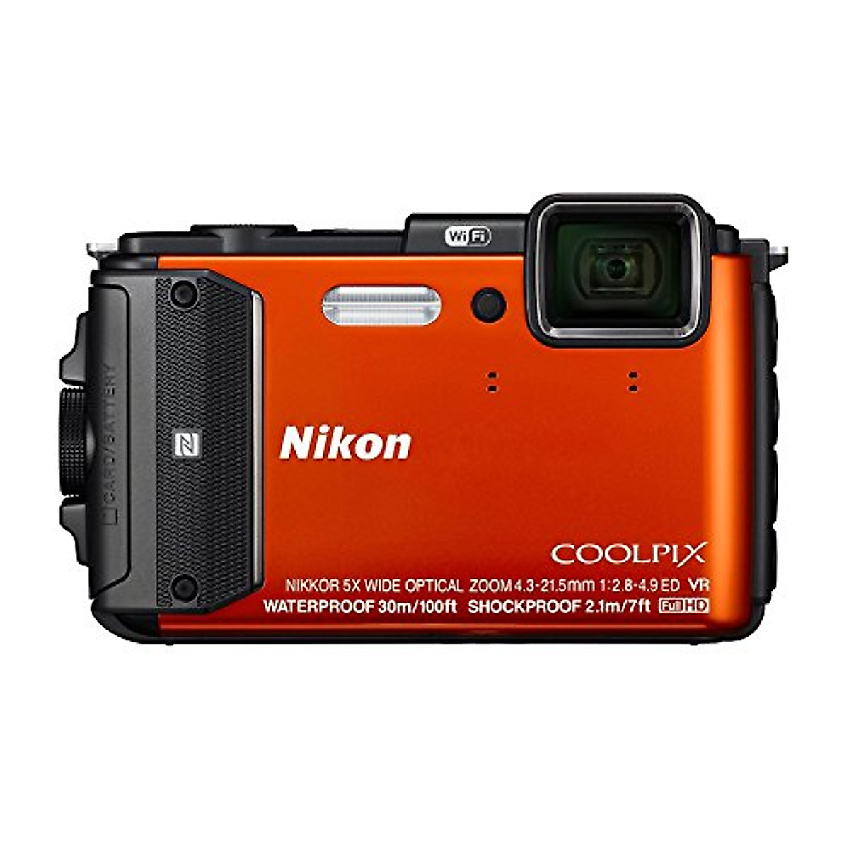 Nikon Coolpix AW130 16MP Waterproof Shockproof Digital Camera (Orange) (Renewed)