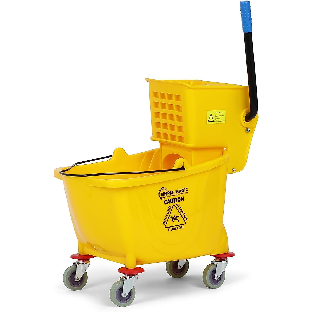 Simpli-Magic Commercial Mop Bucket with Side Press Wringer, 36 Quart, Yellow