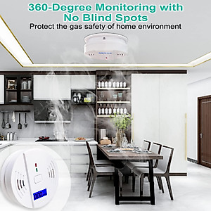 Carbon Monoxide Detector, Replaceable Battery-Operated Carbon Monoxide Alarm Detectors with Digital Display & LED Lights. CO Alarm Applicable to Home, Warehouse