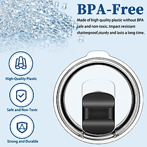 Kimmkco 30 oz Tumbler Lid, Replacement Lids Compatible for YETI 30 oz Tumbler, 14 oz Mug and 35 oz Straw Mug, Magnetic Spill Proof Tumbler Lid (2 Pack)