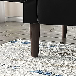 HONBAY Convertible Sofa Bed Velvet Sleeper Couch with Adjustable Armrests Tufted Futon for Living Room and Bedroom, Black