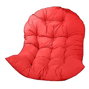 Swing Hanging Basket Chair Cushion Outdoor Indoor Egg Balcony Garden Rocking Chair Rattan Chairs Cushions Seat Mat(Cushion Only) Red