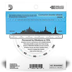 D'Addario EPBB170-5 Phosphor Bronze 5-String Acoustic Bass Strings, Long Scale, 45-130