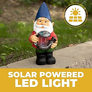 VP Home Garden Gnomes with Led Light Lawn Gnome Great Addition for Your Garden Solar Powered Light Garden Knome Christmas Decorations Gifts for Outside Patio Lawn
