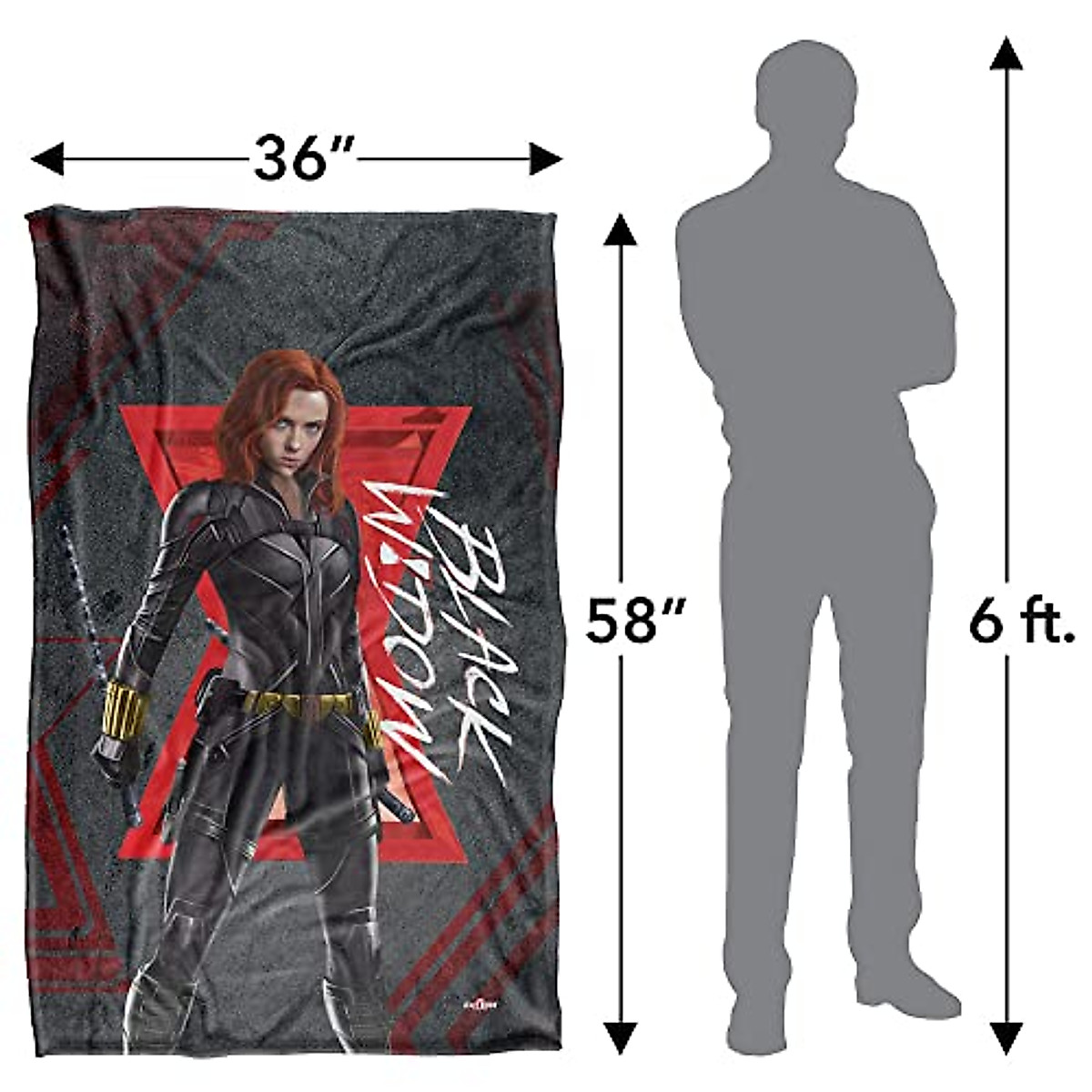 Marvel Black Widow Silky Touch Super Soft Throw Blanket 36" x 58"