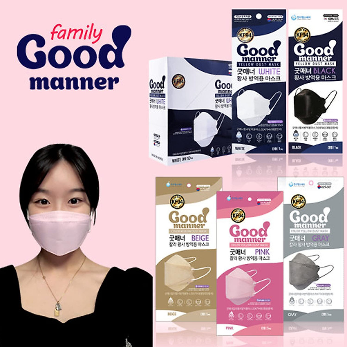 KF94 Disposable Face Safety Mask, Gray 10 Masks, Eco-Friendly Packaging - 5 Masks in 1 Pack, Breathable Mask for Adults – Good Manner
