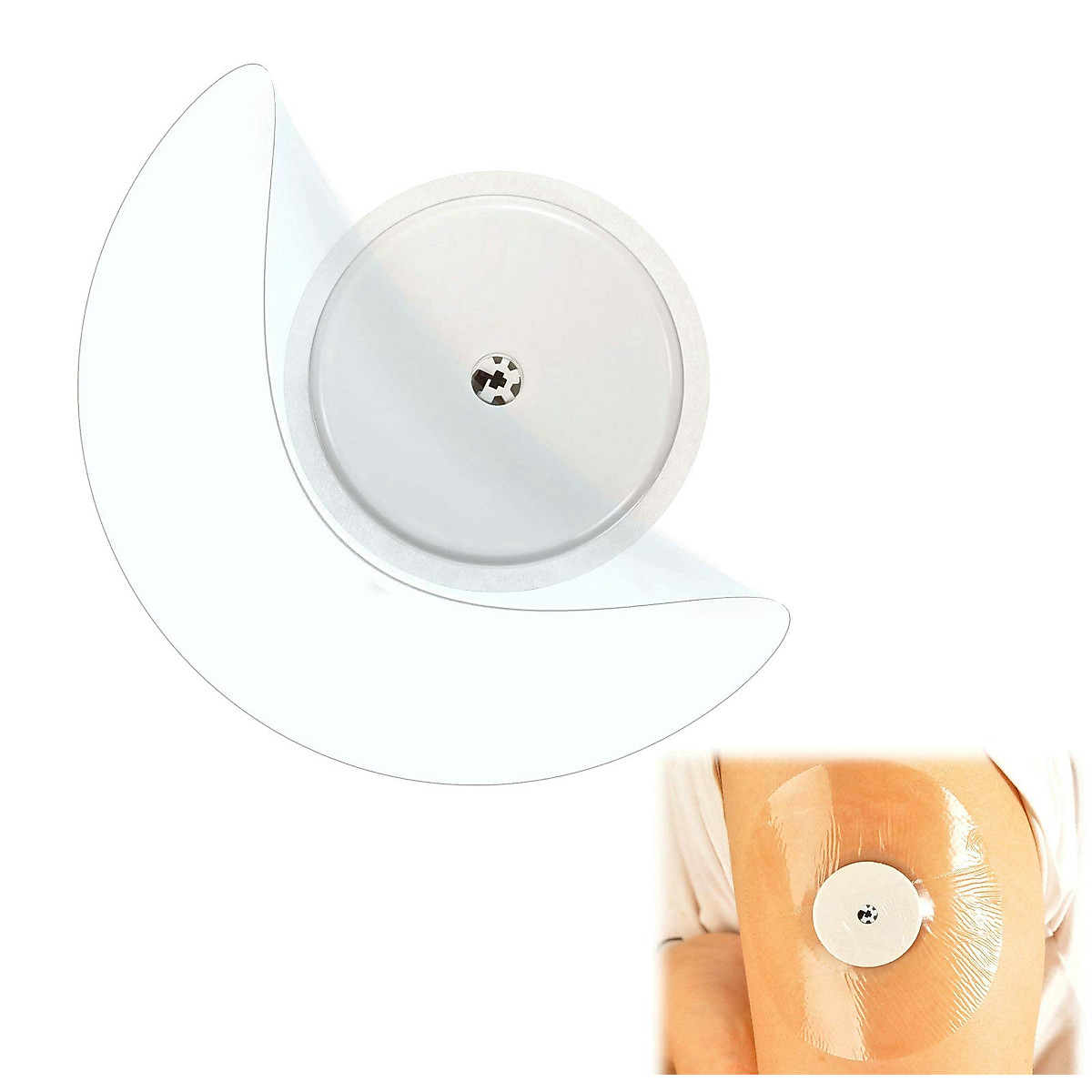 No-Hole 30-Pack Patches Protection Stickers, Pre Cut Clear Waterproof Adhesive Patches for Freestyle Libre, Enlite, Medtronic Guardian Sensor