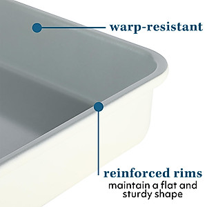 Sur La Table Kitchen Essentials Bake Sale 9 X 13 Inch PFA Free Ceramic Nonstick Roaster/Cake/Baking Pan - Linen White