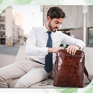 Ronts Banuce Full Grain Italian Leather Backpack for Men Business Travel 14 Inch Laptop Backpack Work Bag