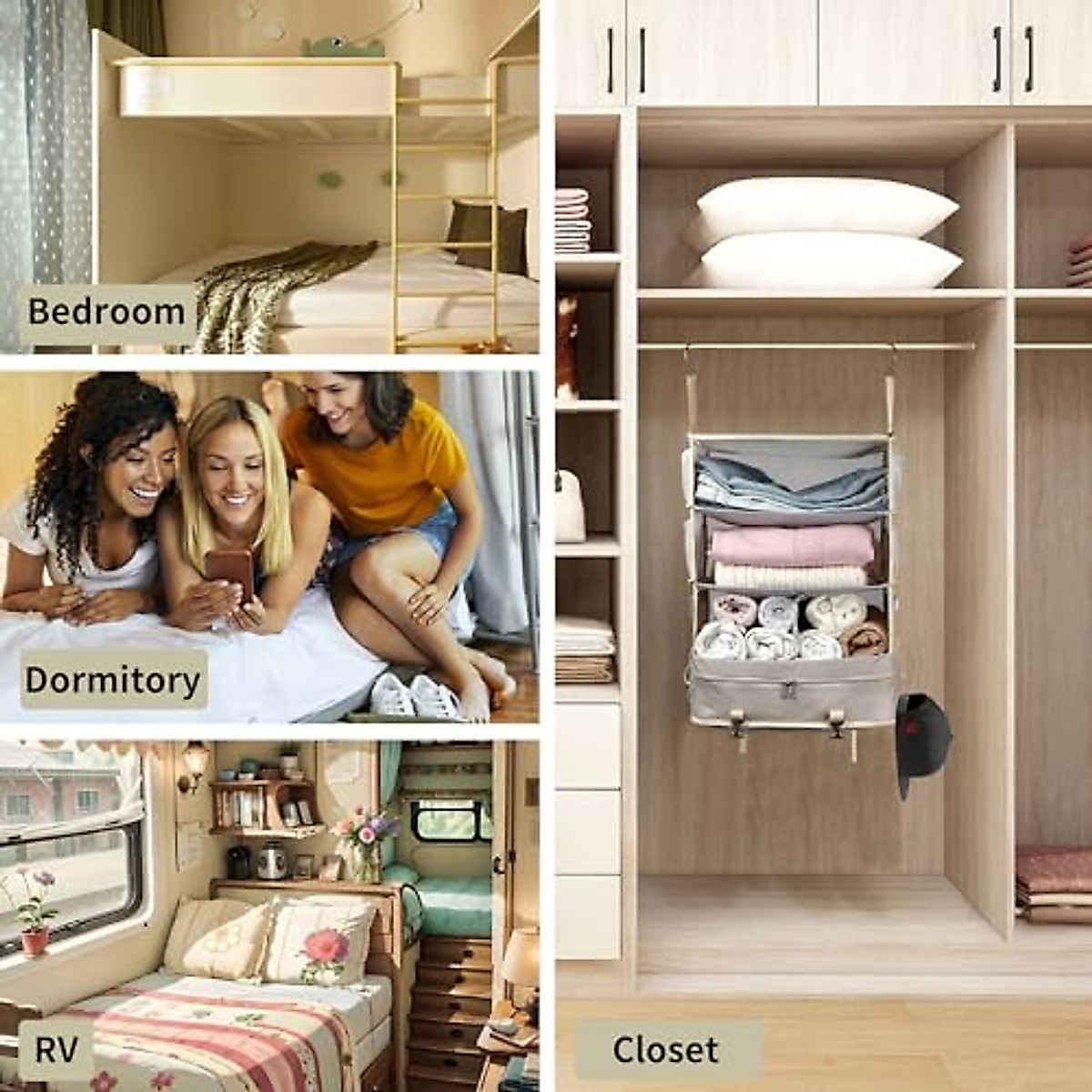 Bukere Hanging Travel Shelves Cube for Luggage Suitcase