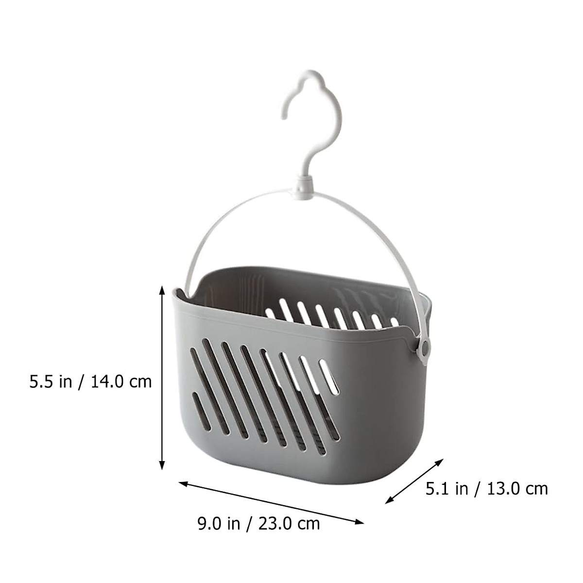 DOITOOL 2Pcs Hanging Shower Plastic Hanging Shower Baskets Portable Kitchen Organizer Storage Basket with Hook for Home Grey