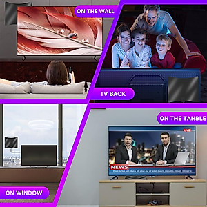 TV Antenna, 2023 Newest HDTV Indoor Digital TV Antenna 450 Miles Range with Amplifier Signal Booster 4K HD Free Local Channels Support All Television - 15ft High Performance Coax Cable (Black)