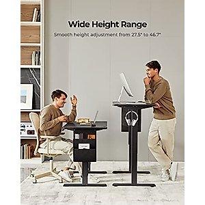 Marsail Standing Desk Adjustable Height, 48x24 Inch Electric Standing Desk with Storage Bag, Stand up Desk for Home Office Computer Desk Memory Preset with Headphone Hook
