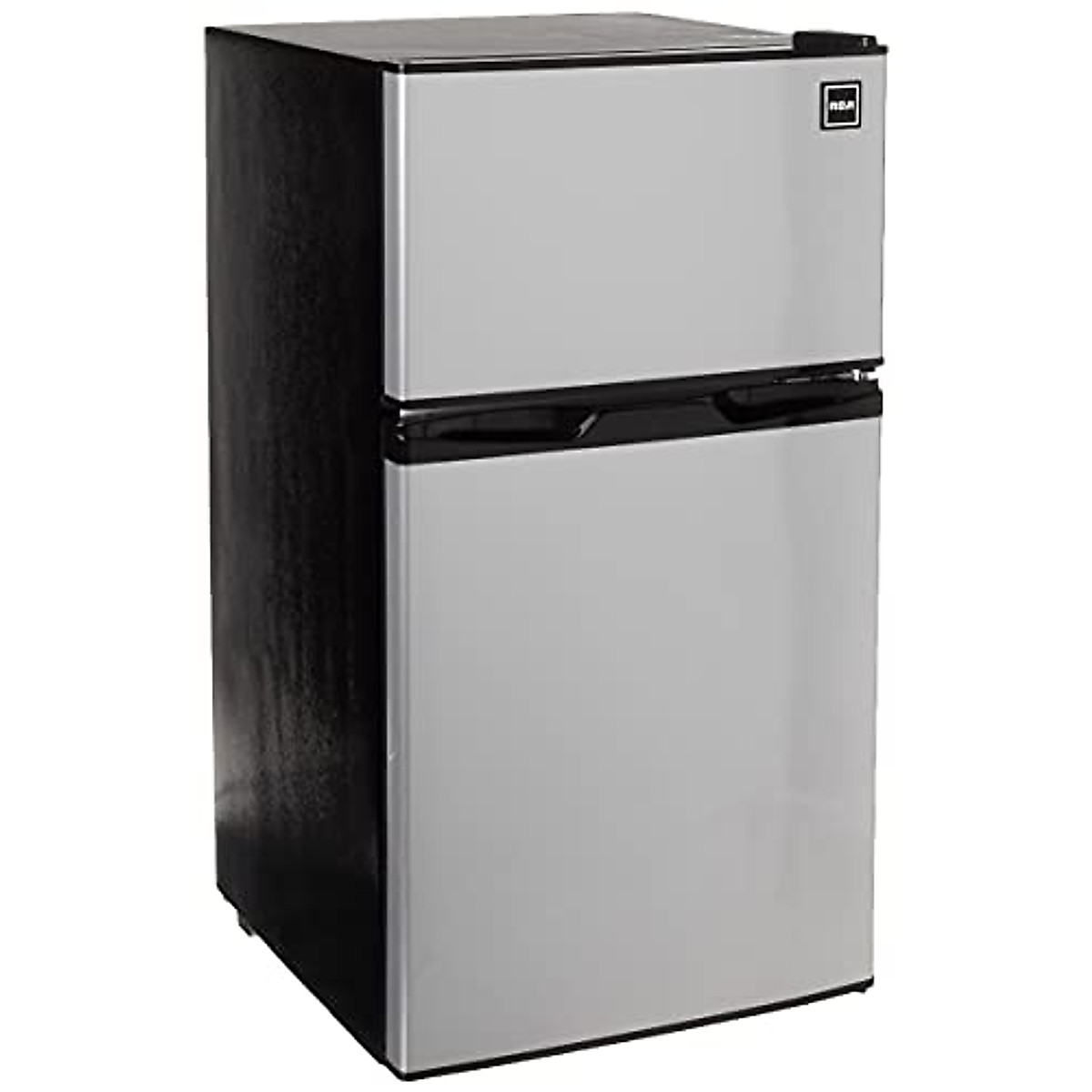 RCA RFR836 3.2 Cu Ft 2 Door Fridge and Freezer, Stainless Steel