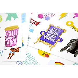 bloom daily planners Female Empowerment Planner Stickers - Variety Pack - 6 Sheets / 205 Girl Power Themed Stickers