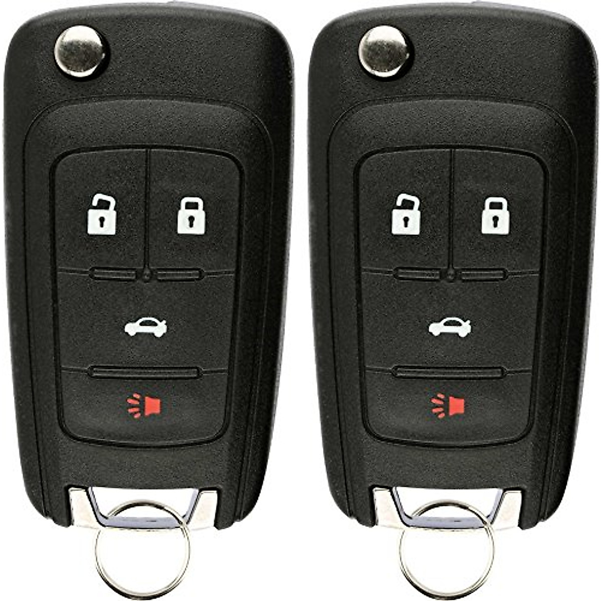 KeylessOption Keyless Entry Remote Control Car Uncut Flip Key Fob Replacement for OHT01060512 (Pack of 2)