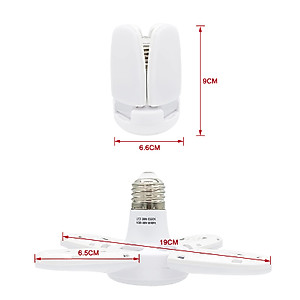 NTBL LED Garage Lights- Dimmable Garage Lights Ceiling, 38W 6000LM 6500K E27/E26 LED Garage Ceiling Lights with 4 Adjustable Panels for Garages, Workshop,Indoor, Outdoor, Workshop and Warehouse, Full