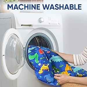 CHANDELLI JR Dinosaur Kids Weighted Blanket 36" x 48", 5 LB Weighted Blanket For Toddlers, 100% Cotton Soft Fabric Material, Premium Glass Beads, Heavy Blanket Good for Lap Blanket, Great Toddler Gift