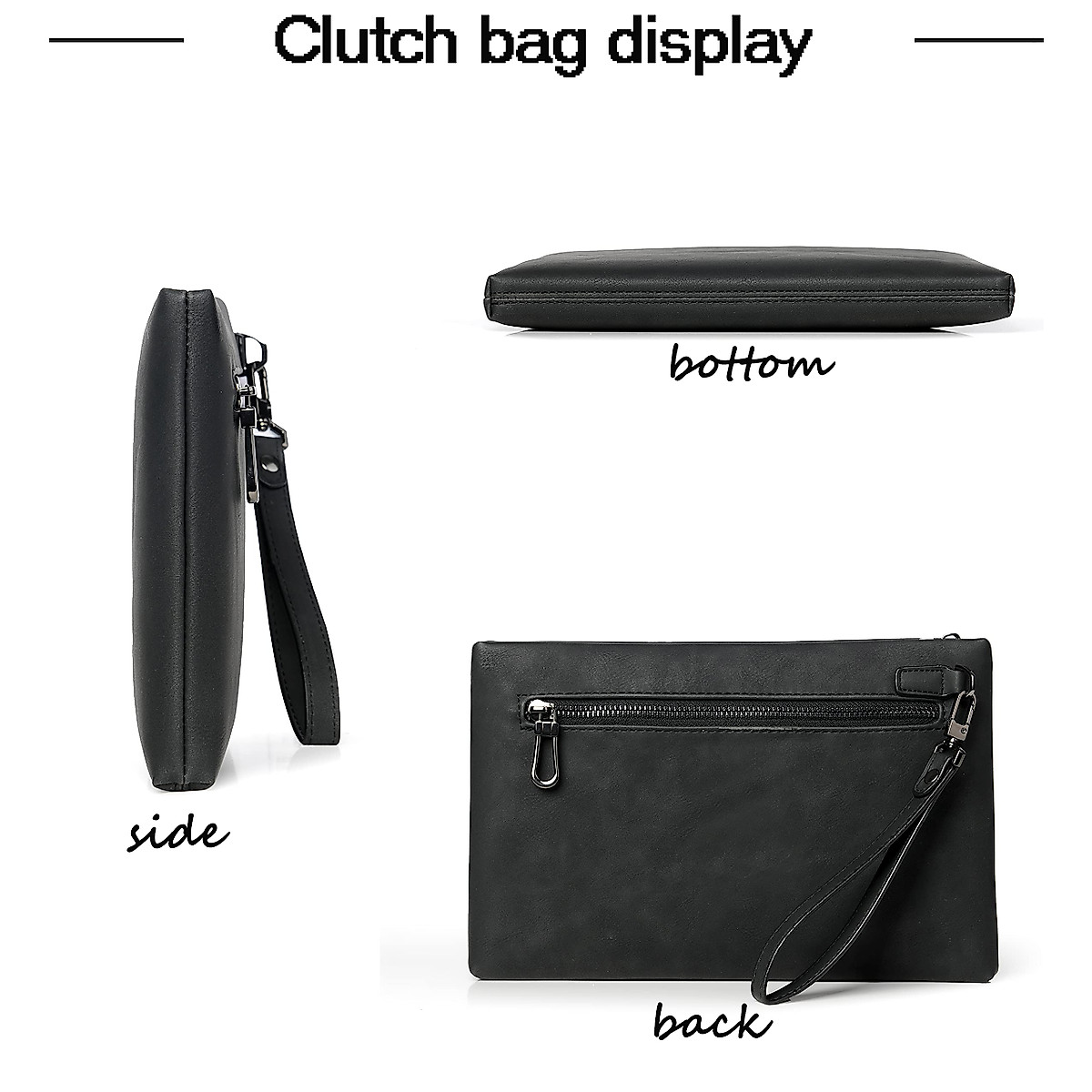 FSD.WG Mens Clutch Bag Man Purse Handbag 12 inches Large Hand Bag Big Clutch Wallet 3 COLOR