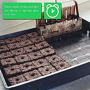 tenluno Mini 4 Hand-held Soil Blocker Soil Blocking Tool Seed Starting Plugs Seeds Starter Pallet Seedling Soil Block Maker