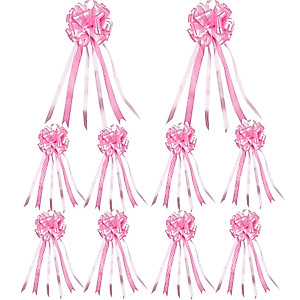 Big Bow for Present Basket Bows for Gift Wrapping Car Bows Big Car Bow Package Bows Large Pull Bows Bulk B2-Deep Pink-10pcs