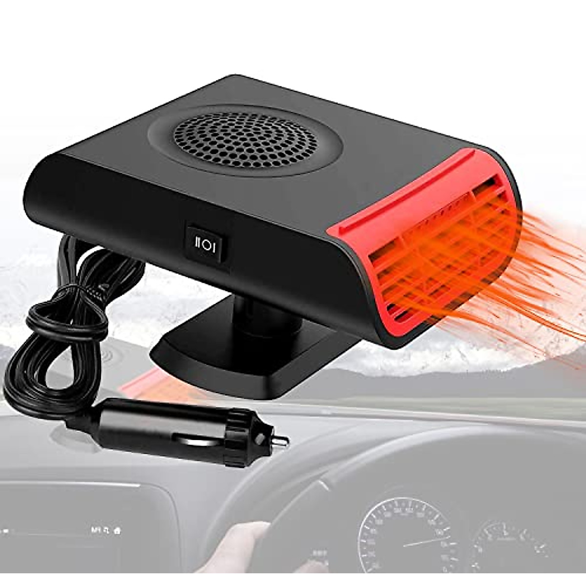 Car Heater,12V Fast Heating Defrost Defogger, 2 in1 Fast Heating or Cooling Fan Car Heater That Plugs into Cigarette Lighter,Portable Automobile Windscreen Fan for All Cars!