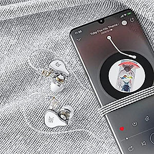 KZ ZAS IEM Earphones,16-Unit Hybrid High-Frequency 7BA+10mm Dual DD HiFi Stereo Sound Earphones Noise Cancelling Earbuds Built-in Callable in-Ear Headphones Wired(White with Microphone)