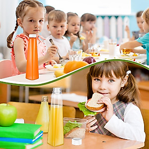 Tanlade 200 Pcs 16 oz Plastic Juice Bottles Bulk with Tamper Evident Lids Empty PET Reusable Beverage Container Clear Disposable Back to School Drink Water Bottles for Smoothie Tea Milk (White Lid)