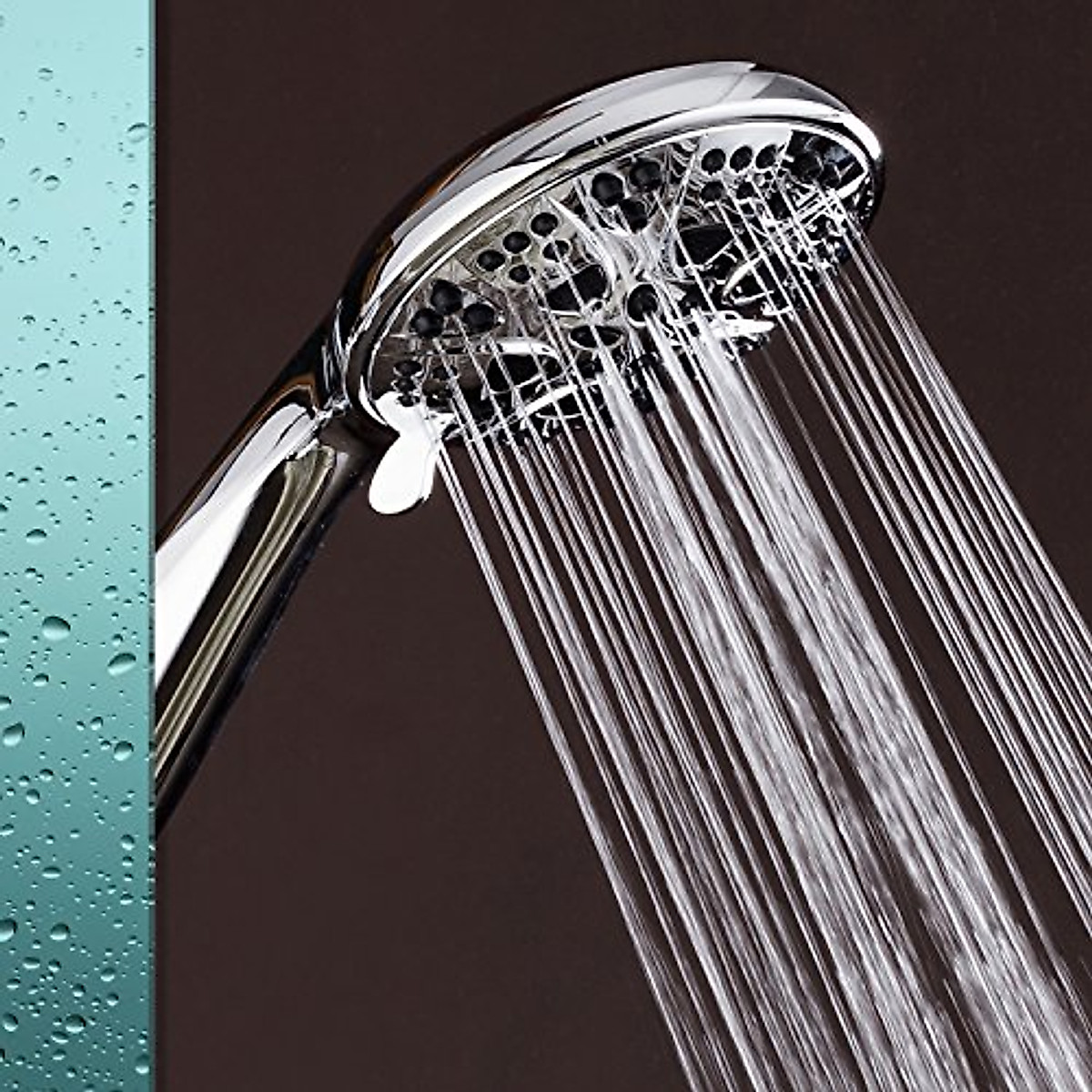 AquaDance Chrome Giant 5" 6-Setting High Pressure Hand Held Head with Hose for Ultimate Shower Spa Officially Independently Tested to Meet Strict US Quality & Performance Standards