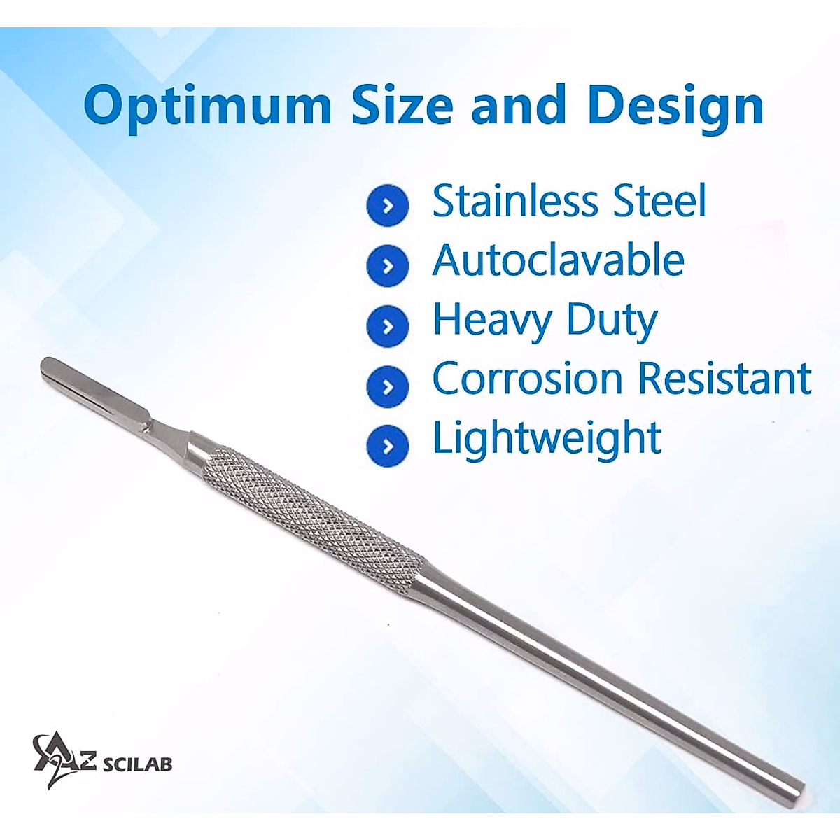 Premium Quality Round Scalpel Handle #4, Stainless Steel (Fits Size 20-26 Scalpel Blades)