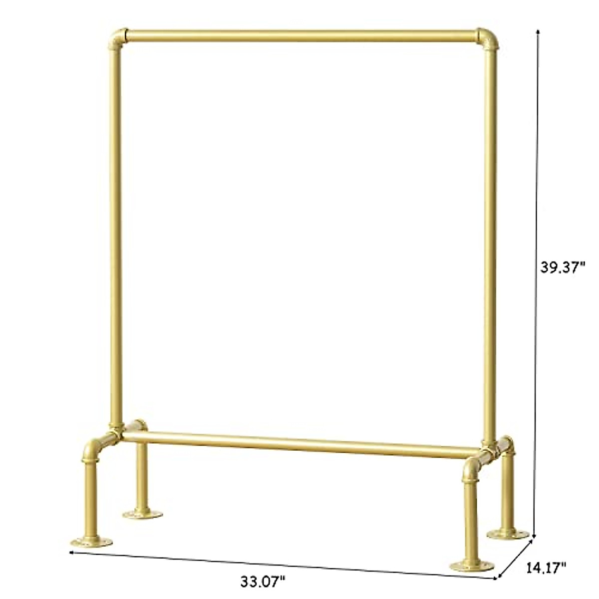 CTHTESY Industrial Pipes Dress up Racks, Child Garment Racks, Kids Clothing Racks, Clothes Hanging Rack with Storage Shelf Organizers Shelves Shelving, Gold